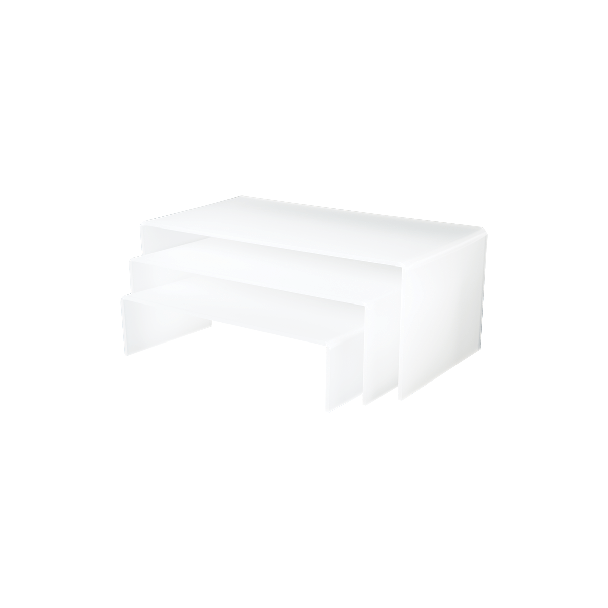 Set Of 3 Nested White Risers Hire Options Greathire London