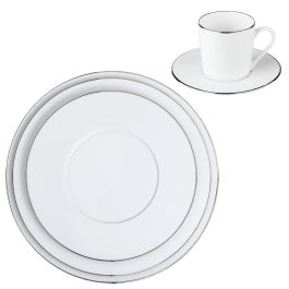 Plane plate with silver thread Hire | Options Greathire London