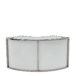 Unico Curved DJ Booth with Stainless Steel Frame Hire Hire | Options ...