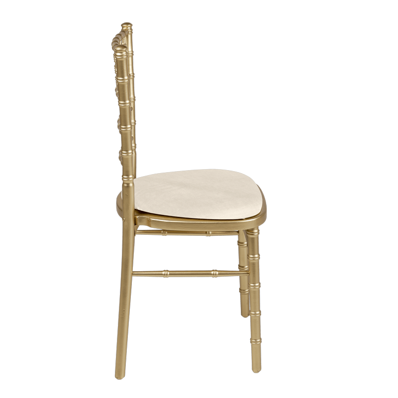 Hire Bamboo Chair in Gold with Ecru Seat Pad - Options