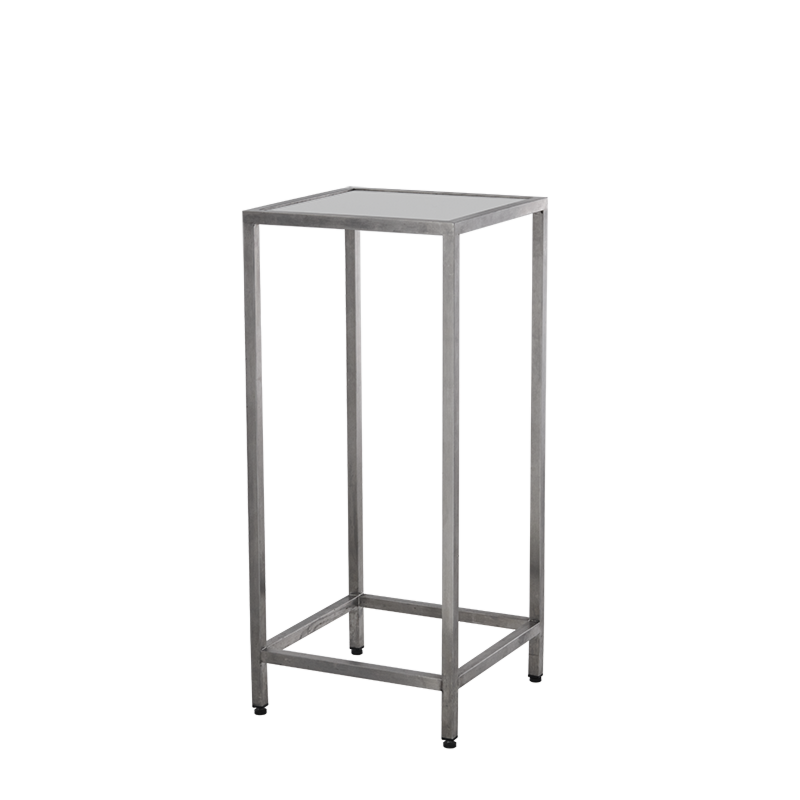 Hire Unico Square Poseur Table - Stainless Steel Frame - White Top ...