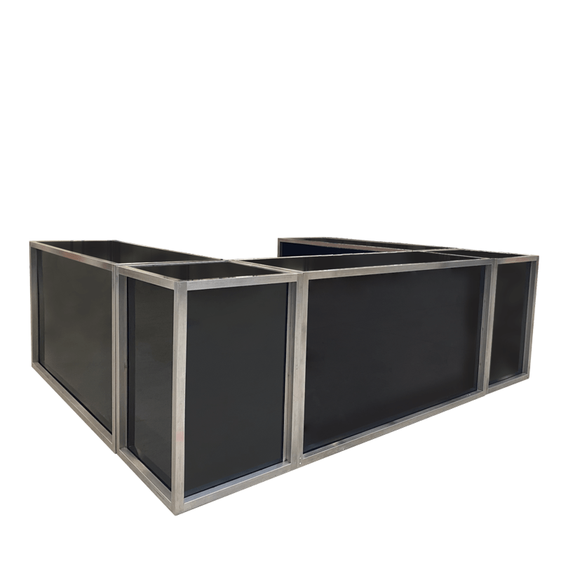 Hire Unico Bar - Stainless Steel Frame - Black Upholstered Panels - Options