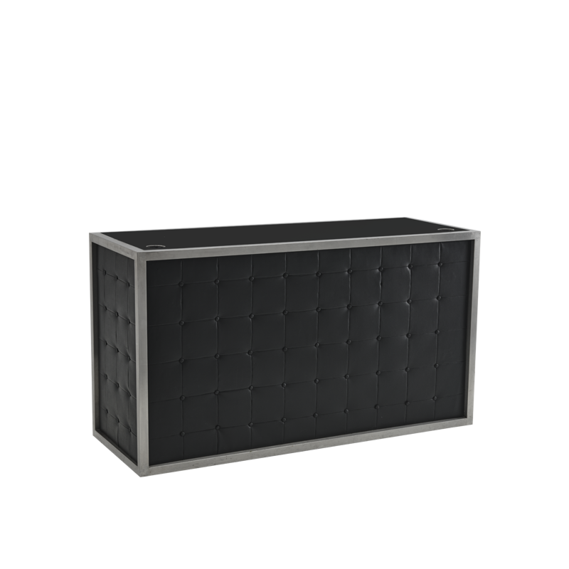 Hire Unico DJ Booth - Steel Frame - Black Upholstered Panels - Options