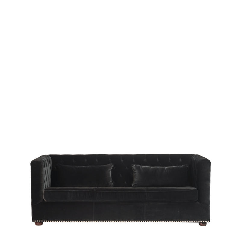 Hire Merlot Sofa in Black Velvet - Options