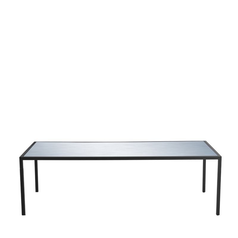 Hire Unico 8"x4" Dining Table with Black Frame and Silver Top - Options