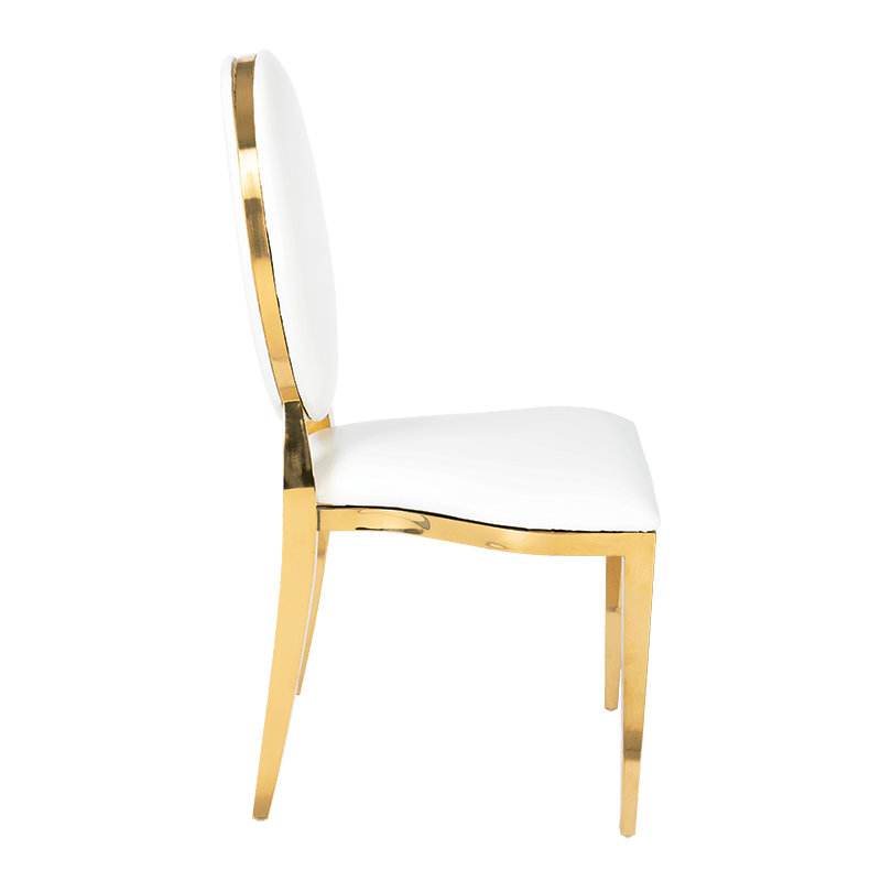 Hire Divine Gold Chair with white and back back - Options