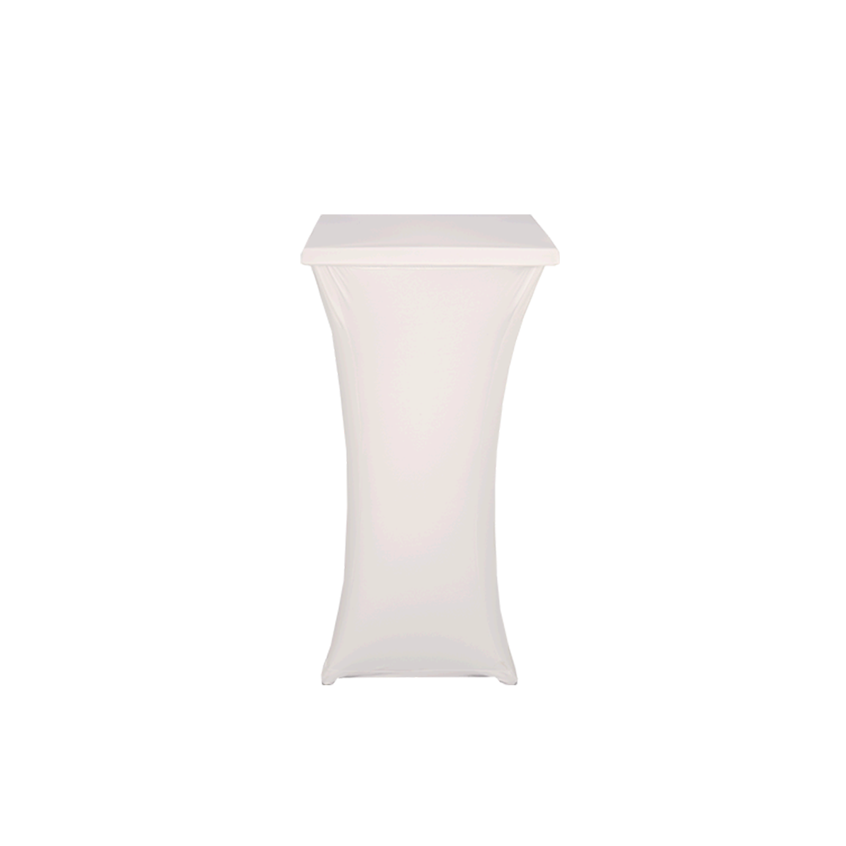 Square Steel Poseur Table with White Cover 60 X 60 H 111 cm Hire ...