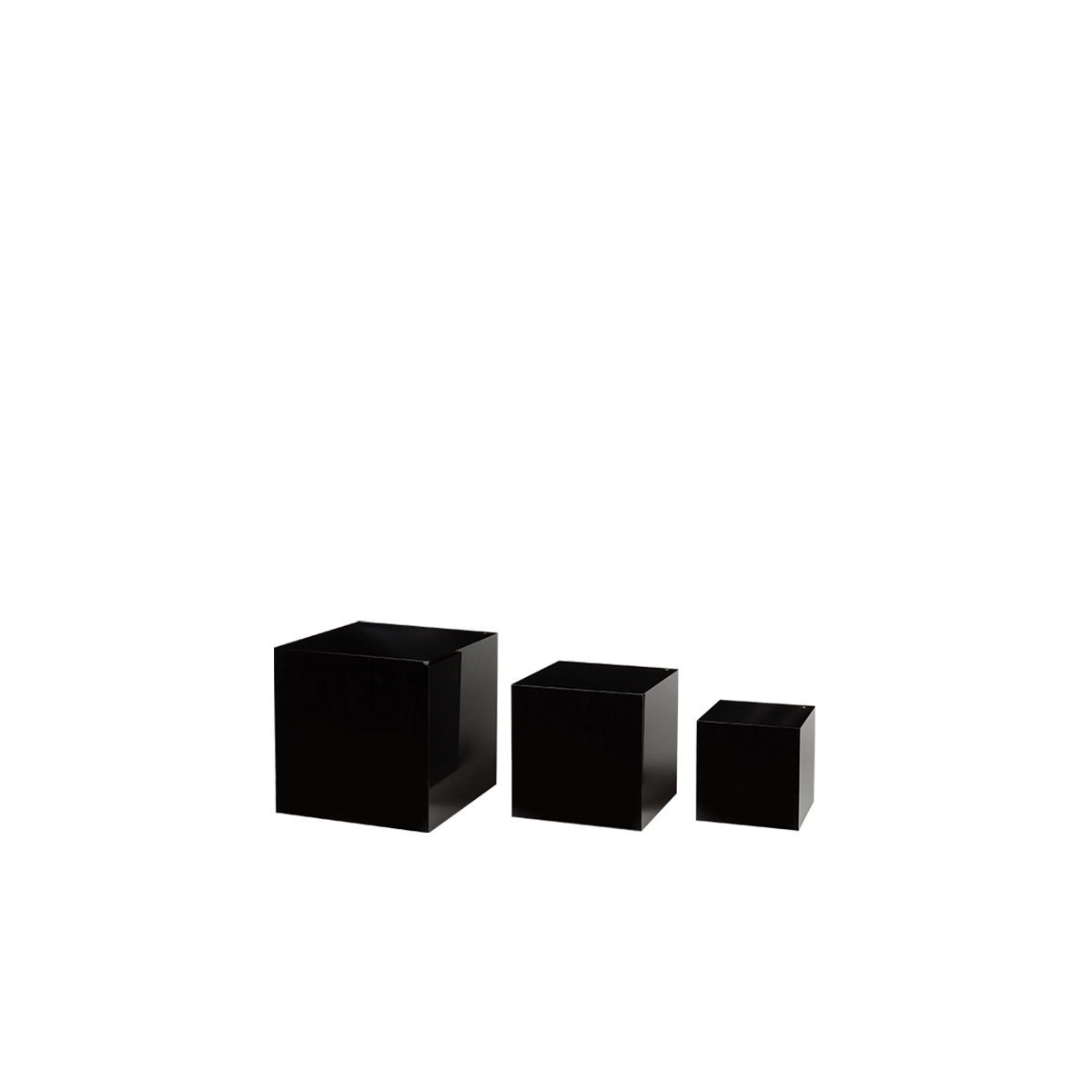 Set Of 3 Black Cube Risers Hire | Options Greathire London