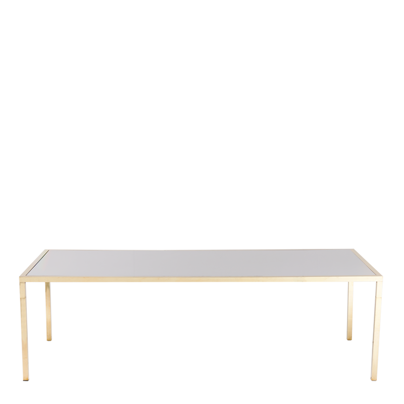 Unico 8"x4" Dining Table with Gold Frame and White Top Hire | Options ...