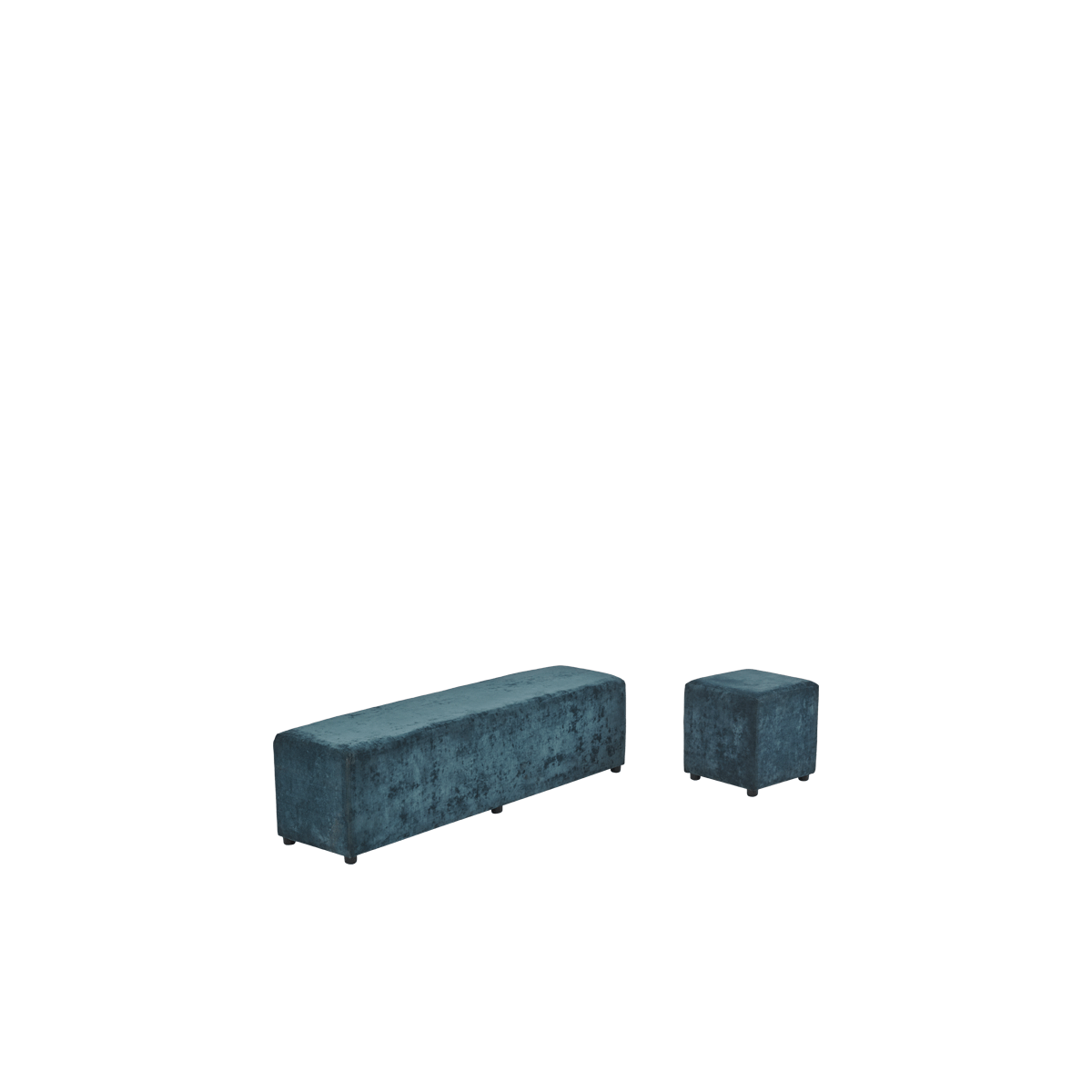 Rochelle Bench in Azzurro Blue Velvet Hire | Options Greathire London