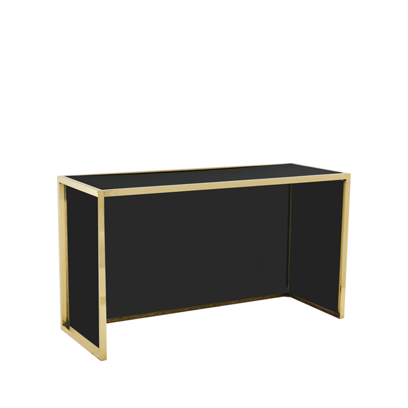 Unico Rectangular Bar with Gold Frame and Black Panels Hire | Options ...
