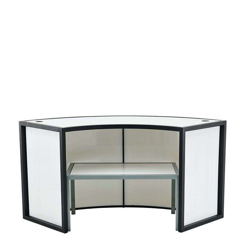 Unico Curved DJ Booth with Black Frame and Coloured Panels Hire ...