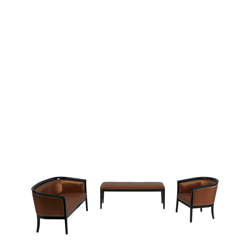 Divano Bench in Black with Copper Hire | Options Greathire London