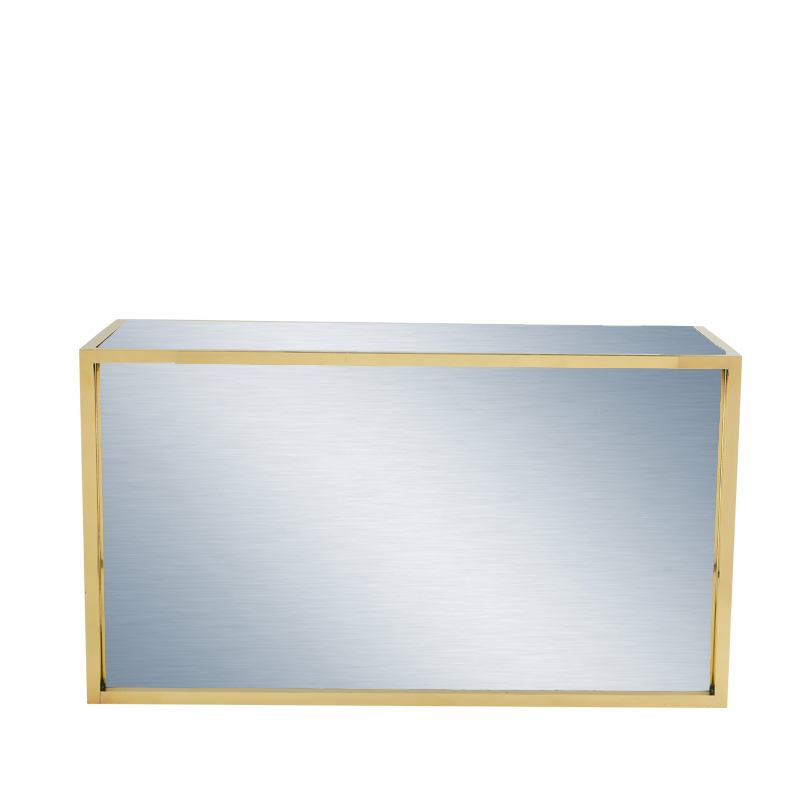 Unico Rectangular Bar with Gold Frame and Silver Panels Hire | Options ...