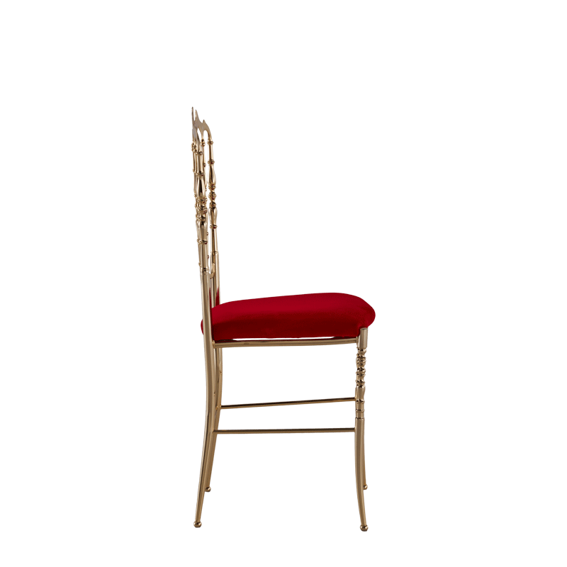 Napoleon Chair in Gold with Red Seat Pad Hire | Options Greathire London