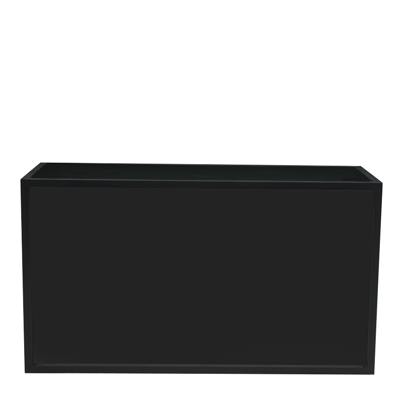 Unico Rectangular Bar with Black Frame and Black Panels Hire | Options ...