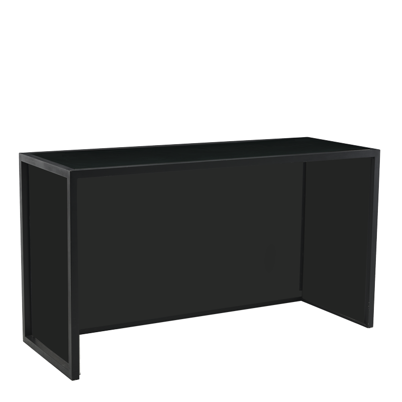 Unico Rectangular Bar with Black Frame and Black Panels Hire | Options ...