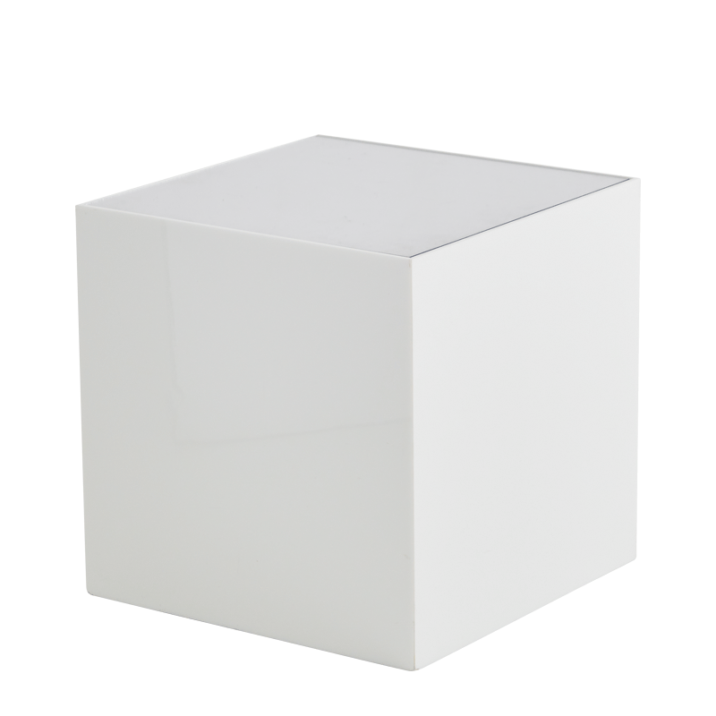 Seattle Cube Plinth in White with Mirror Top Hire | Options Greathire ...