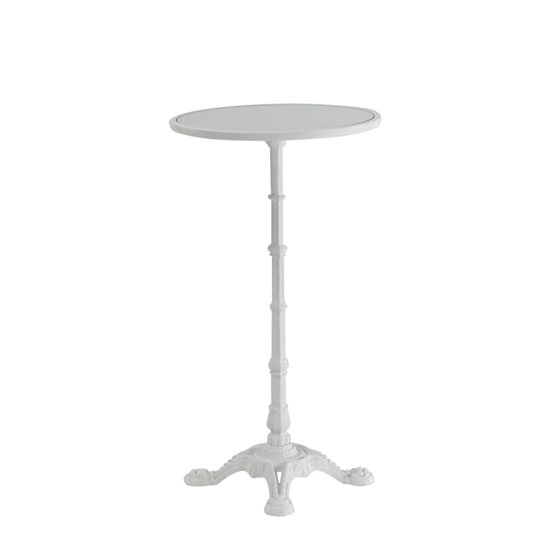 Belle Iron Outdoor Poseur Table in White Hire | Options Greathire London