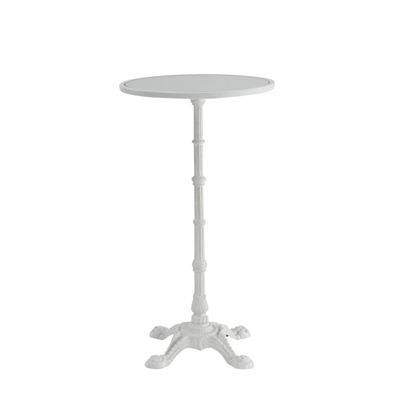 Belle Iron Outdoor Poseur Table in White Hire | Options Greathire London