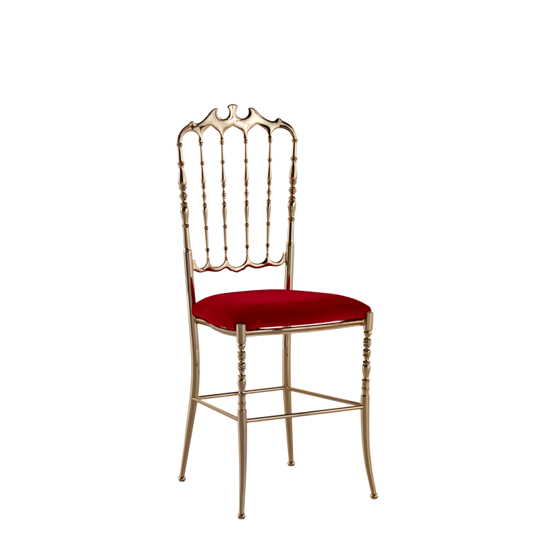 Napoleon Chair in Gold with Red Seat Pad Hire | Options Greathire London